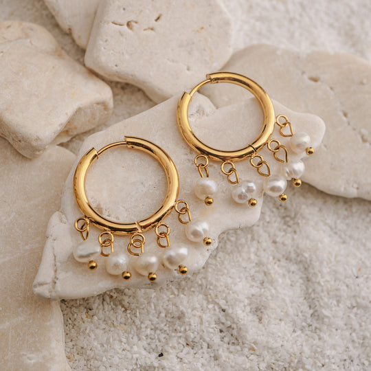 Pearl Breeze Hoops – Vanilla Shore